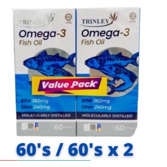 TRINLEY OMEGA-3 FISH OIL 60'S / 60'S X 2 | Shopee Malaysia