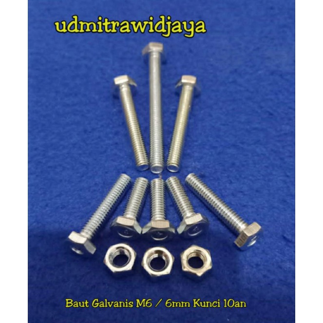 PUTIH 10 lock bolts length 1cm 2cm 3cm 4cm 5cm 6cm 7cm galvanized bolts ...