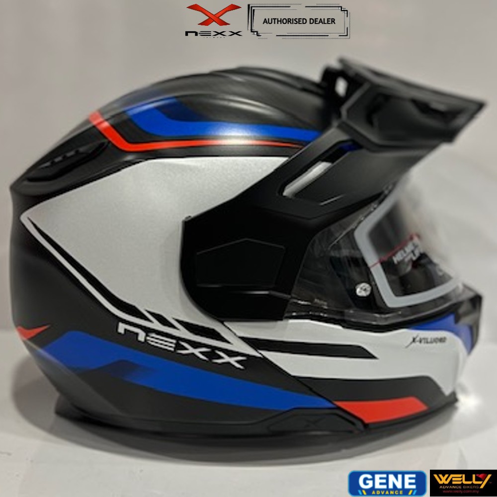 NEXX X-Vilijord Hiker Blue Red Matte Carbon Adventure Modular Helmet ...