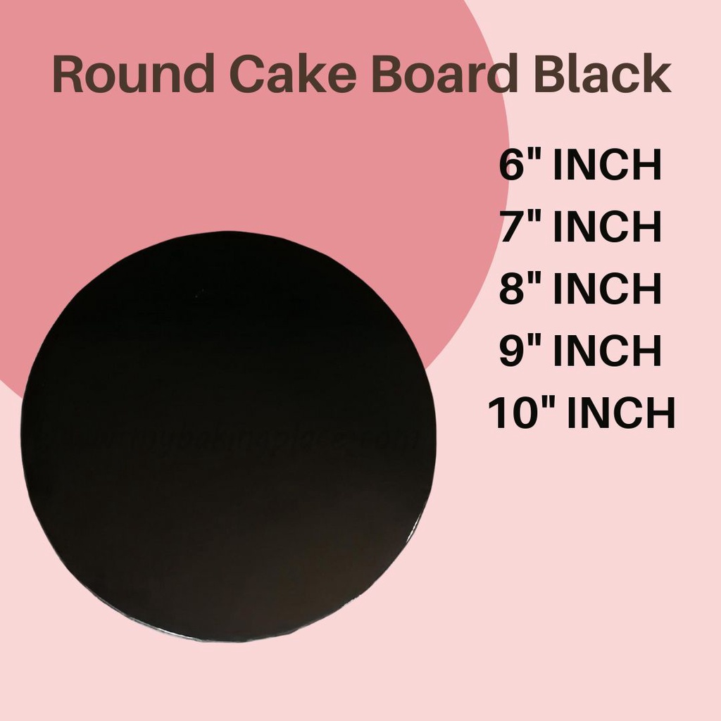 Round Black Papan Kek Cake Board Round Pelapik Kek Papan Kek Hitam ...