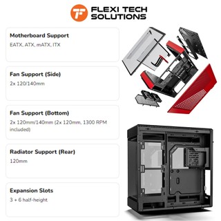 Flexi Tech HYTE Y60 Dual Chamber ATX PC Desktop Casing PCIE 4.0 Riser ...