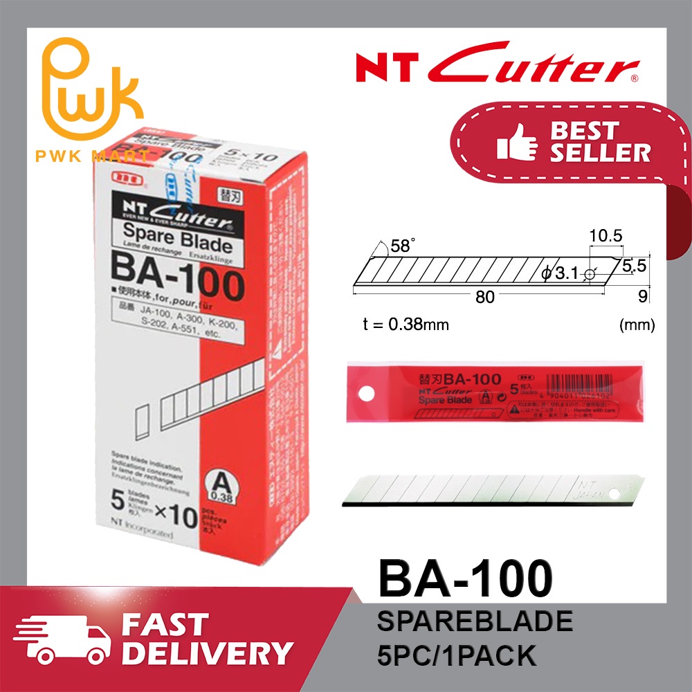 NT CUTTER BLADE BA-100 5pc/1pkt (GOOD QUALITY) | Shopee Malaysia