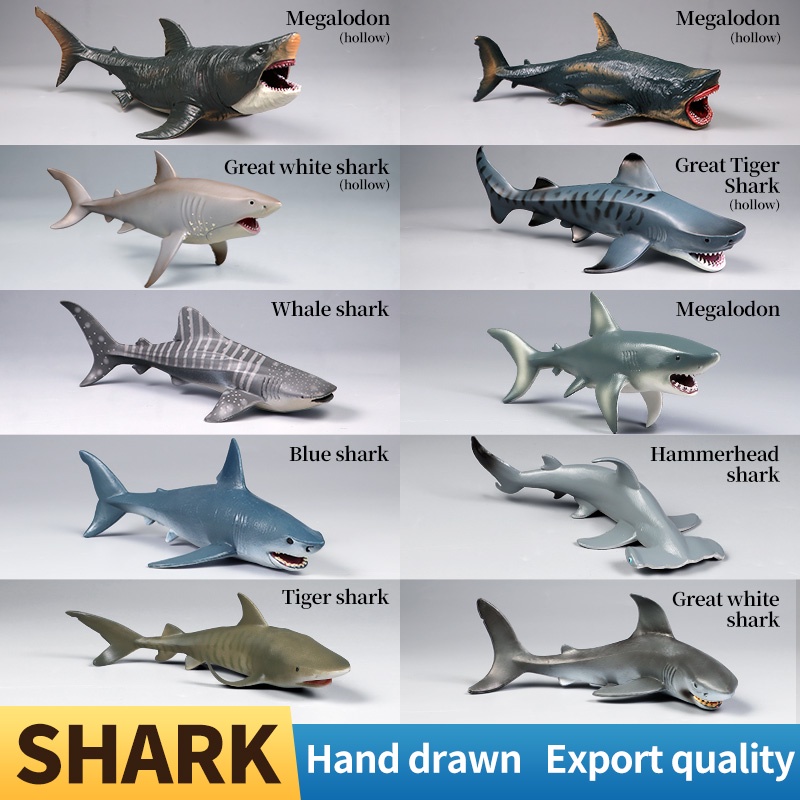 Sea Life Animals Large Shark Model Action Figures Ocean Marine Aquarium ...