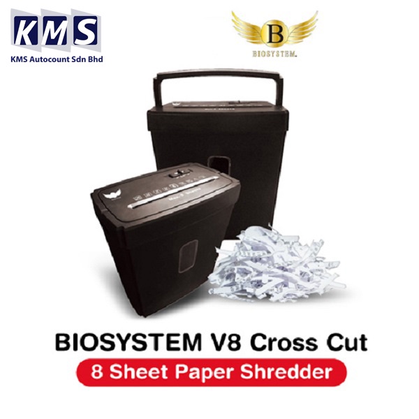 BIOSYSTEM PERSONAL SHREDDER V8 Cross Cut - 8 sheets (15 Liters) (Paper ...
