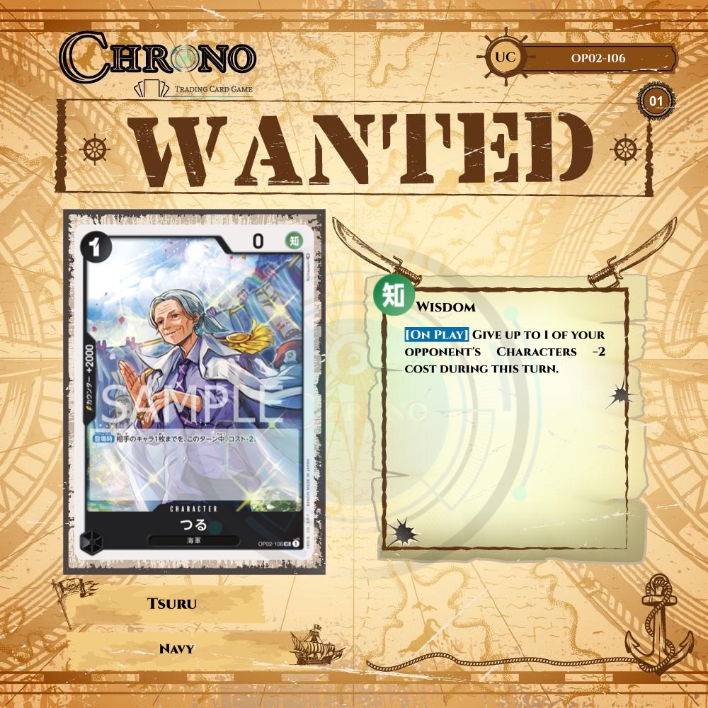OP02-106 | Tsuru | Uncommon | Character | One Piece TCG Single | Chrono TCG | Paramount War ...