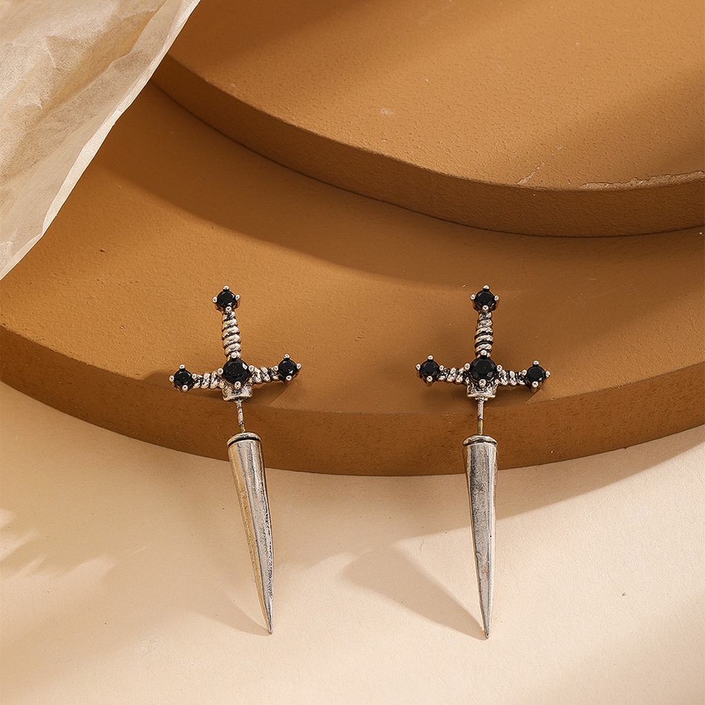 Front Back Earring Dagger Sword Earrings Gothic Jewelry Ear Jacket Sword Ear Jacket Dagger ...