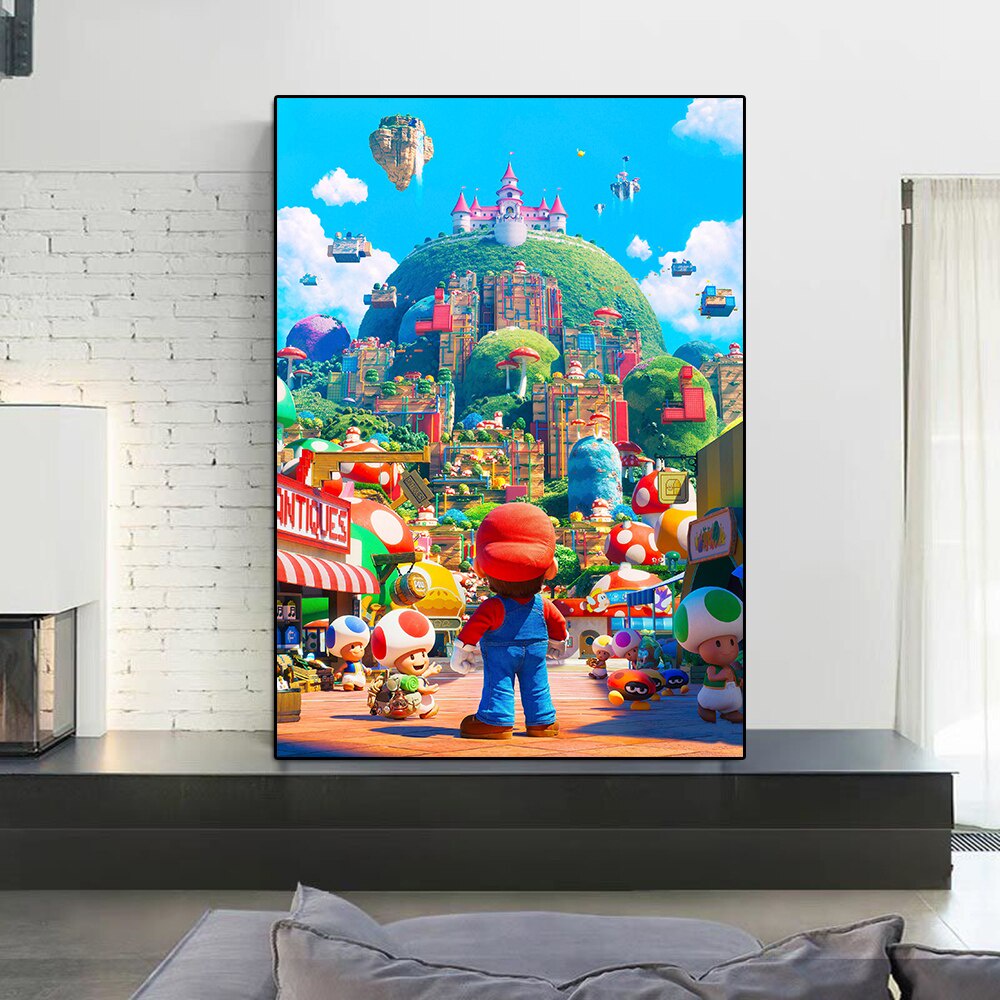 Disney Cartoon Anime-Mario-Bros Movie Poster And Print Abstract Comic ...