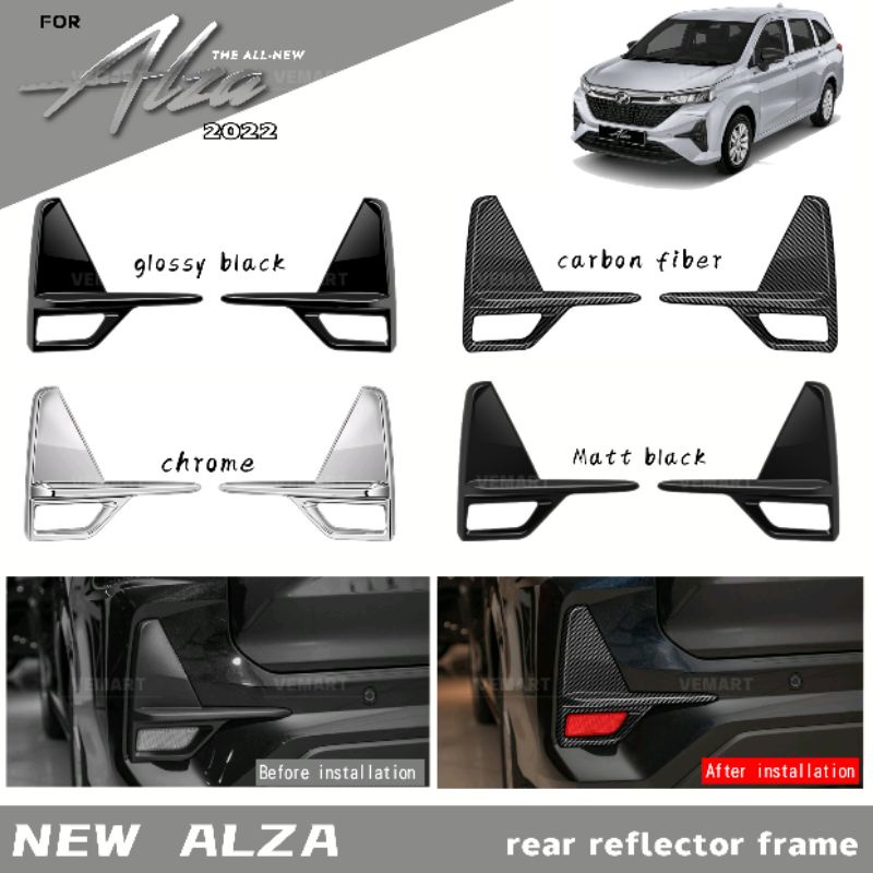 Vemart Perodua alza new facelift 2022 rear bumper reflectors frame ...