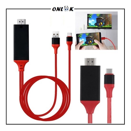 Hdtv Cable USB Type C to Port Male/ Cable 2 Meters 4K Mirroring TV ...