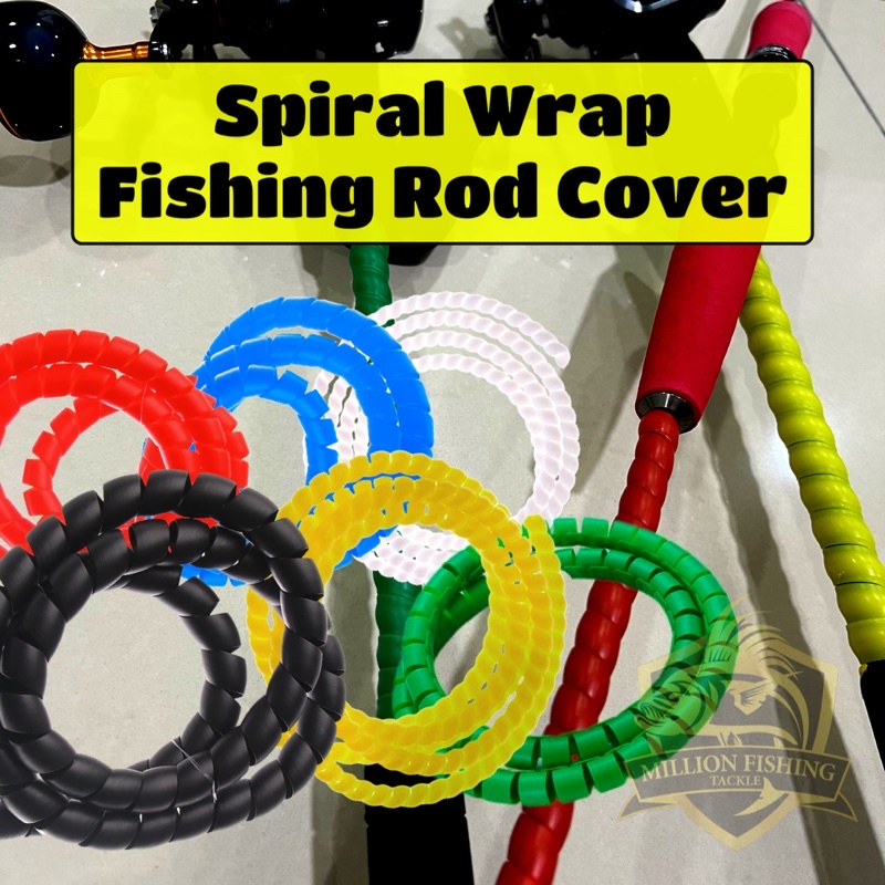 【MillionFishing】Rod Protector Spiral Wrap Cover Rod Pancing 1meter ...