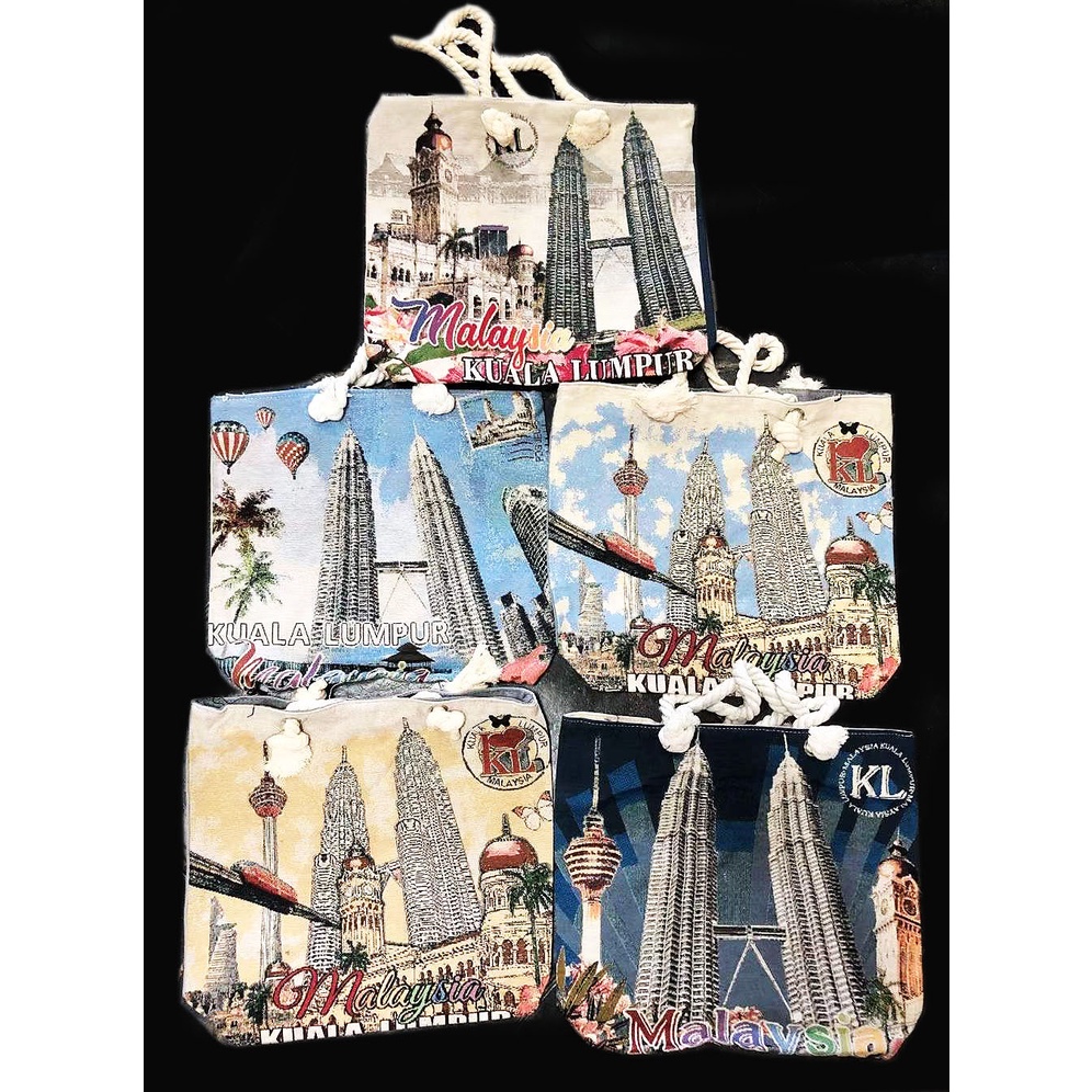 MALAYSIA KLCC PENANG BALI EMBROIDERY HANDBAG / RECYCLE BAG SOUVENIR ...