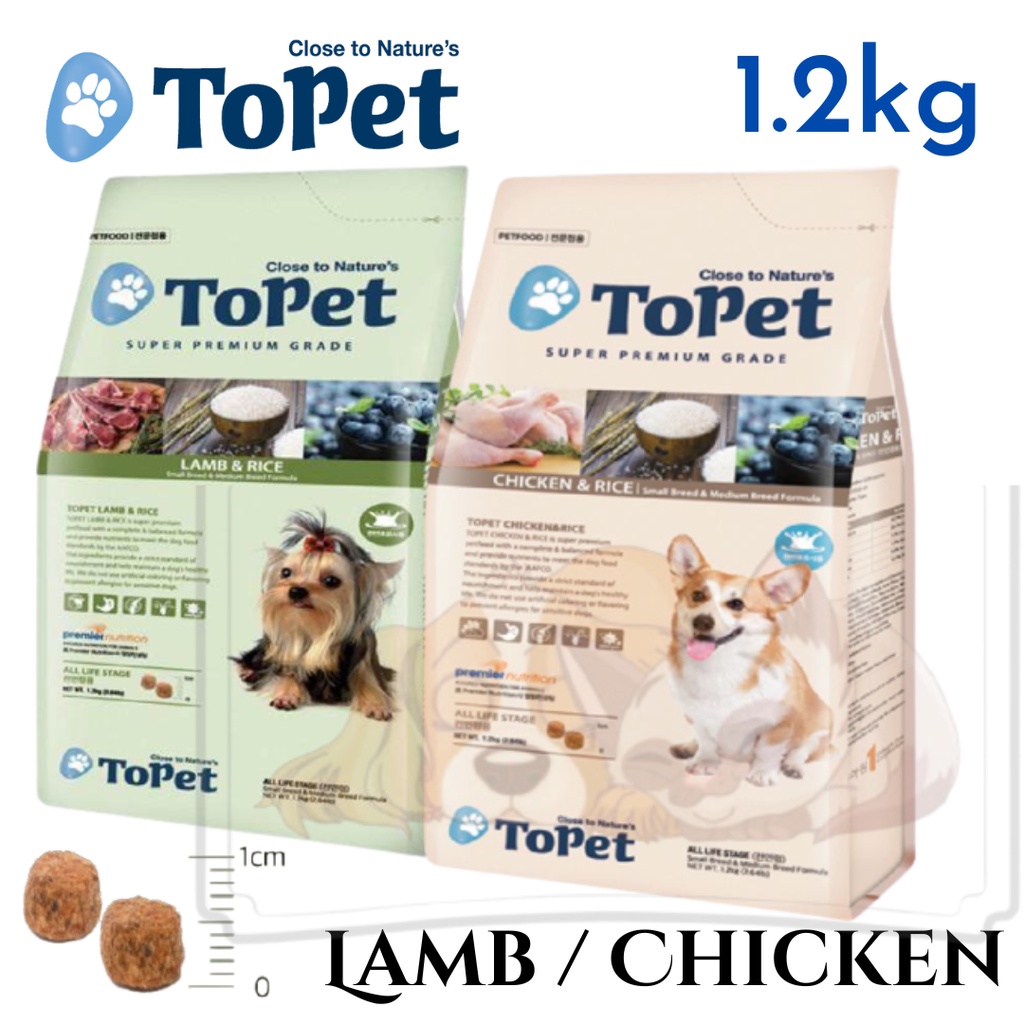 ToPet All Life Stage Dog Food 1.2kg - Lamb & Rice/Chicken & Rice/Fish ...