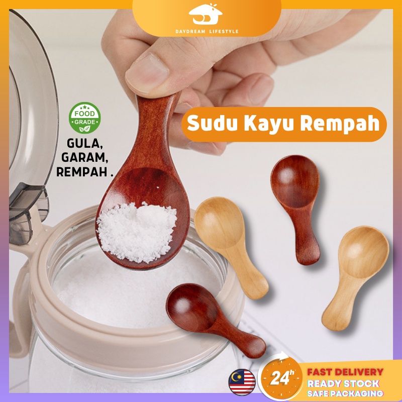 DAYDREAM Mini Spoon Sudu Kayu Kecil Sudu Rempah Kecil Wooden Spoon ...