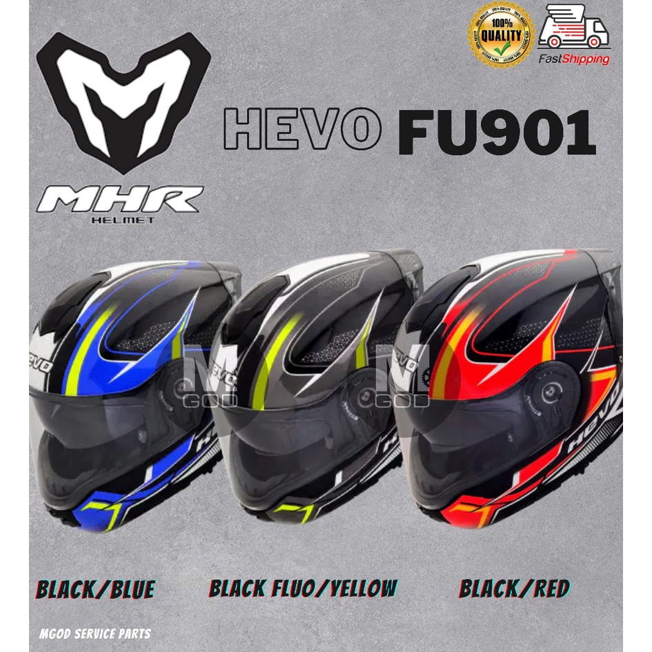 HELMET HEVO FU901 FULL FACE FLIP-UP DOUBLE VISOR 100% ORIGINAL PRODUCT ...