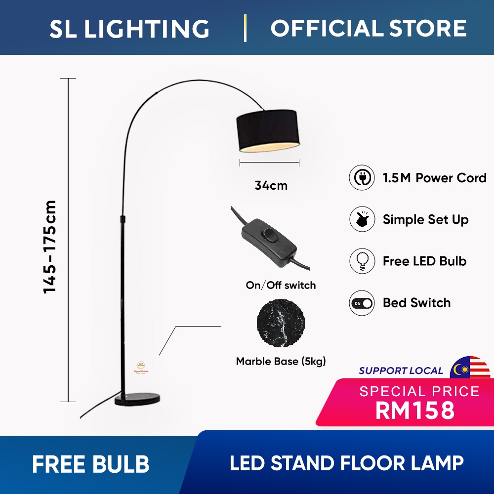 【PROMO】Modern Lampu Lantai Nordic Arc Floor Lamp Stand Lamp Minimalist ...