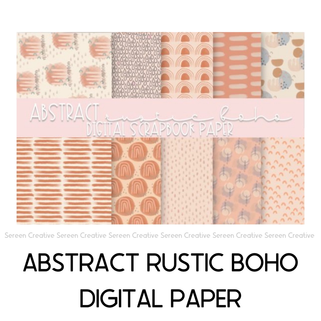 DP08 Abstract Rustic Boho Digital Paper (Scrapbooking, Background ...
