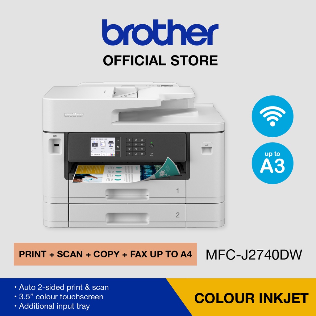 Brother MFC-J2740DW A3 Wireless Colour Inkjet Printer | 35ppm | 3.5 ...