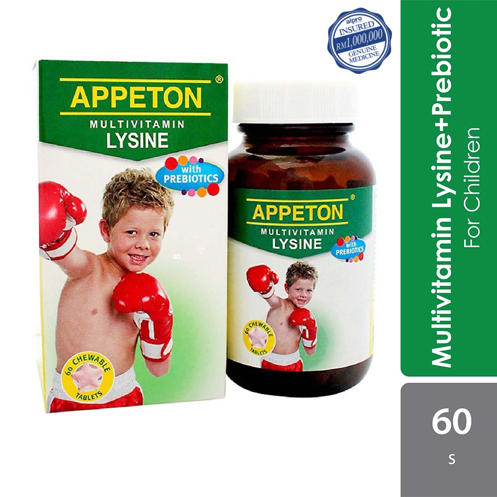 Appeton Multivitamins Lysine & Prebiotic 60s | Digestive Care | Shopee ...