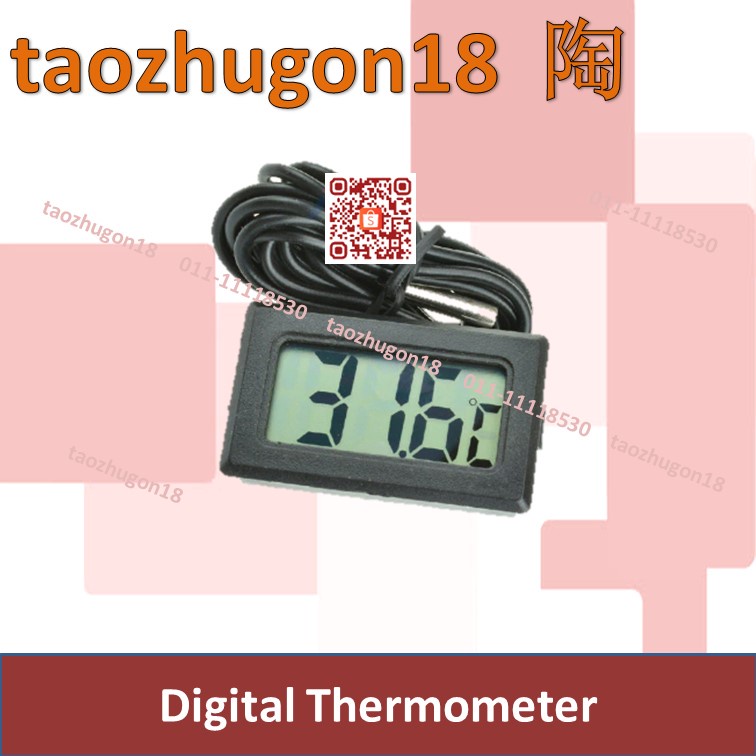 Digital Thermometer With Temperature Sensor Fridge Refrigerator Frozen ...