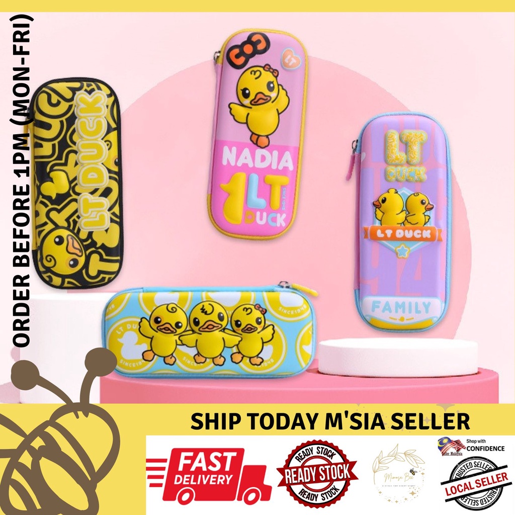 Pensel Box LT Duck EVA Pencil Case Yellow Duck Pencil Case 3D Children ...
