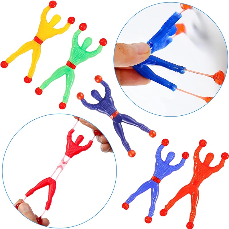 Flexible Climb Sticky Men Wall Toy Kids Toys Climbing Flip Plastic Man ...