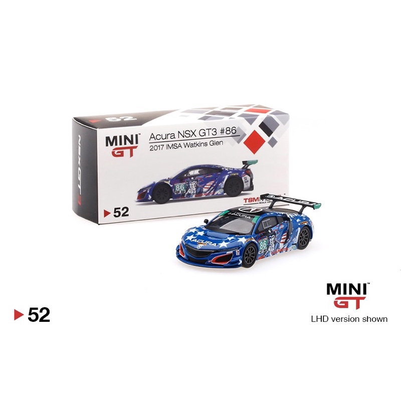(FOC PROTECTOR) MINI GT 1/64 #52 ACURA NSX GT3 #86 “UNCLE SAM” 2017 ...