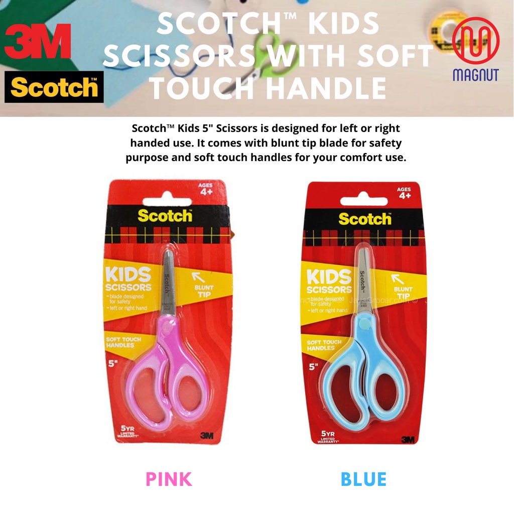 3M Scotch Blunt Tip Kids Soft Touch Handles Child Safe Arts Craft ...