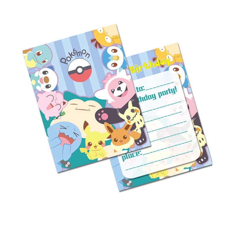 18pcs Pokemon Go Theme Invitation Cards For Kids Party Supplies ...
