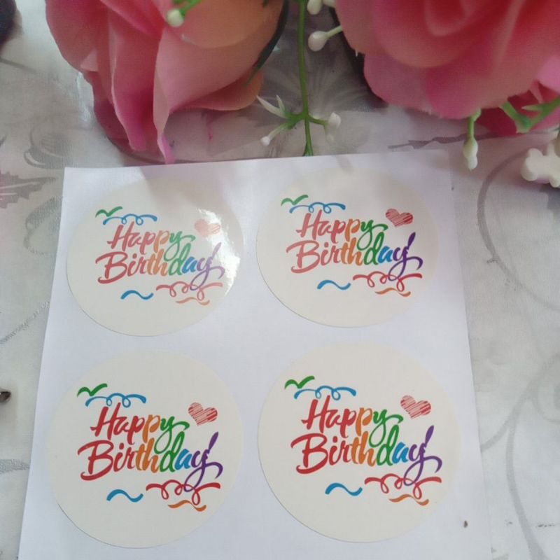 STICKER HAPPY BIRTHDAY DOORGIFT GOODIES BIRTHDAY 3.8sm 8pcs | Shopee ...