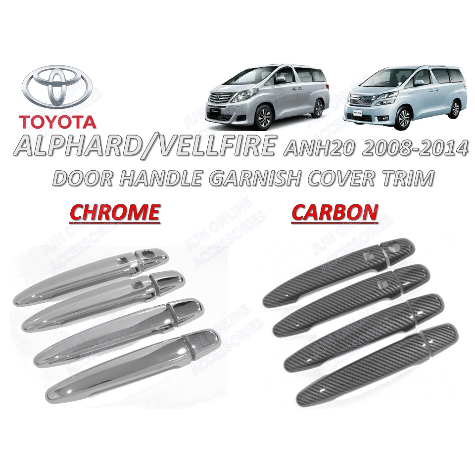 Toyota Alphard Vellfire ANH20 2008-2014 Chrome Carbon Style Garnish ...