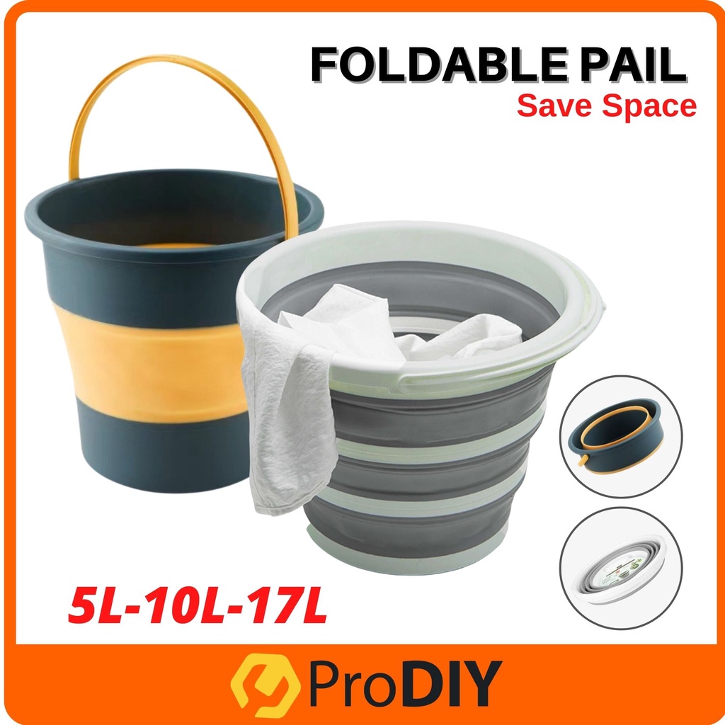 Foldable Pail 10L Portable Folding Collapsible Outdoor Car Wash Fishing ...