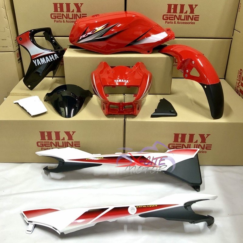 🔥 RXZ 5PV CATALYZER CATAL BODY BLACK / RED / DBPMC+ WHITE COVER SET ...