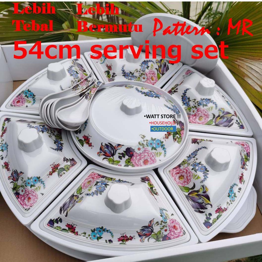 Design Baru 54cm Rotating Buffet Set 23Pcs Party Serving Set Hidangan ...