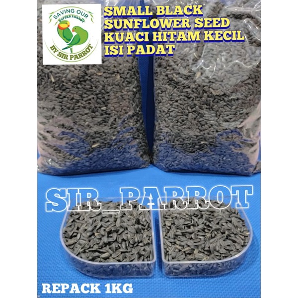 Black Small Sunflower For Parrots/Pet. kuaci hitam kecil isi padat 1KG ...