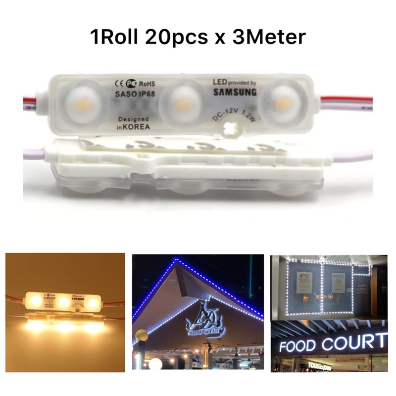 Samsung Chip SMD 5730 3 LED injection led module 12V with lens Waterproof IP68 1.5W white LED ...