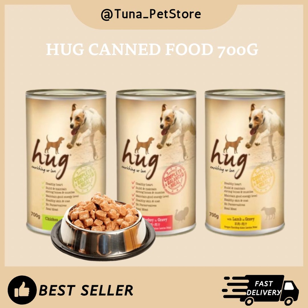 Hug Dog Canned Food 700G Dog Wet Food (Chicken Vegetable/ Lamb Gravy ...