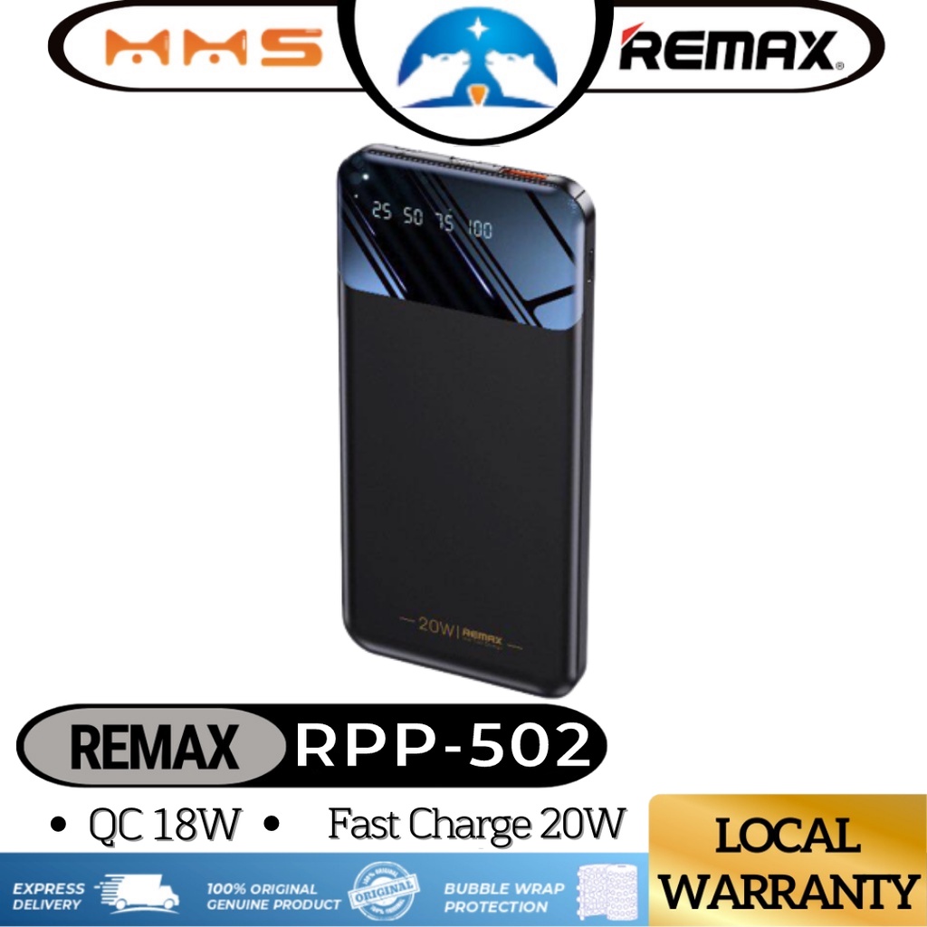 REMAX Powerbank RPP-502 20w Powerbank 10000mah Powerbank Slim Powerbank Nipis Portable Powerbank ...