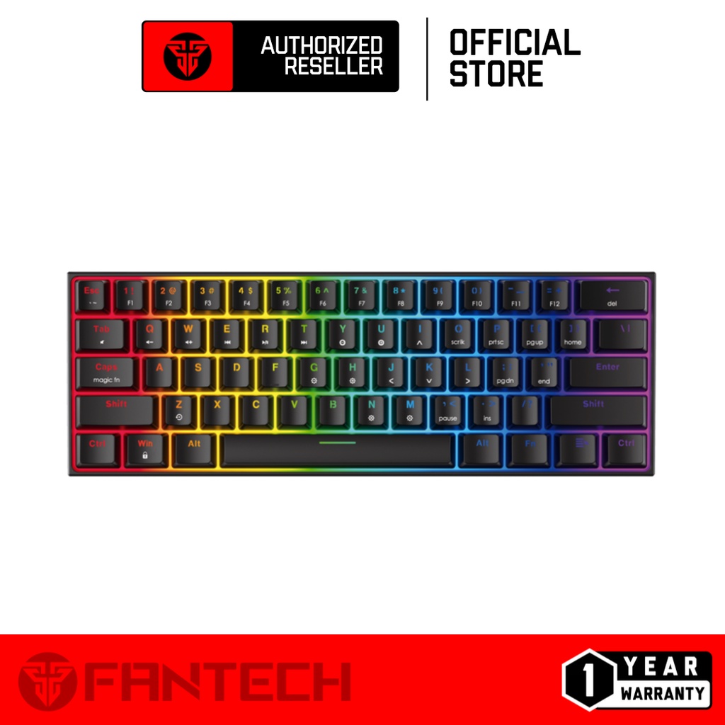 FANTECH MAXFIT61 MK857 Mechanical Keyboard-Hot Swappable Keys (KB100 ...