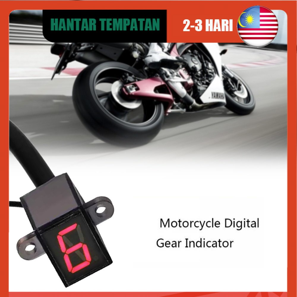 6 Speed Display Universal Motorcycle Digital Tachometer Speedometer Off ...
