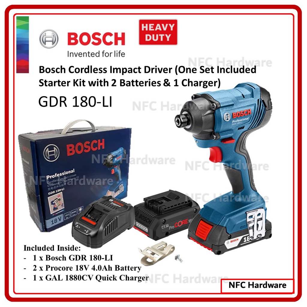 BOSCH GDR 180-LI Cordless Impact Driver (Solo) | Shopee Malaysia