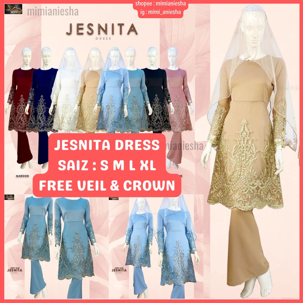Jesnita Dress Baju Mini Kurung Moden Baju Muslimah Baju Tunang Nikah ...