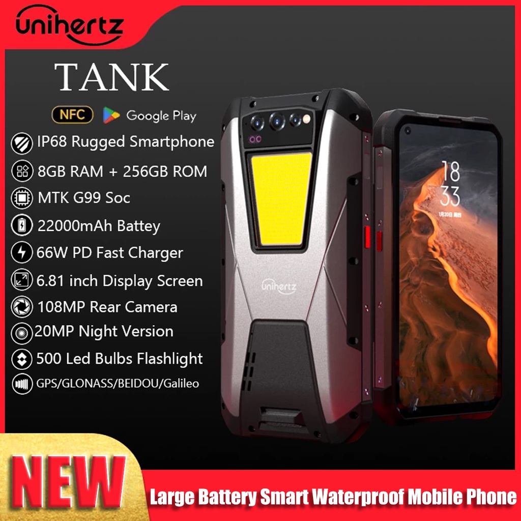 Unihertz TANK Large Battery Rugged Smartphone 4G Unlocked 8GB 258GB ...