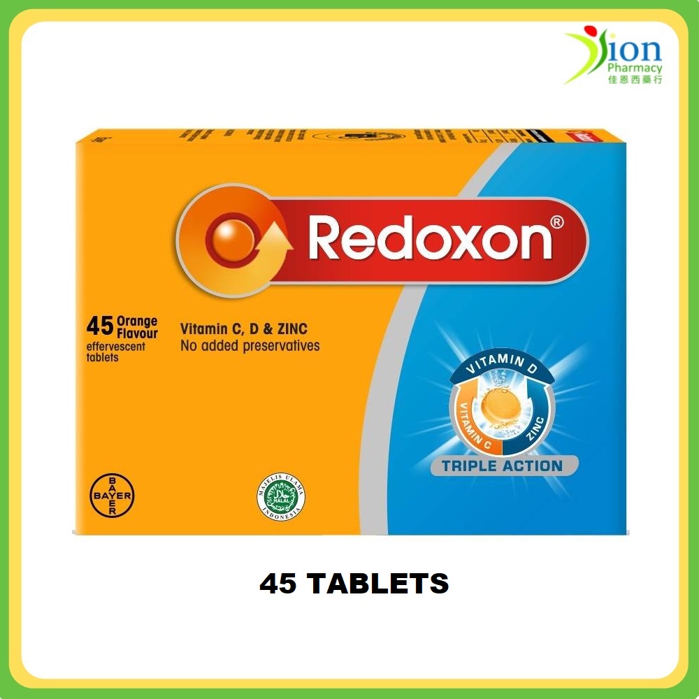 REDOXON TRIPLE ACTION VITAMIN C, D & ZINC EFFERVESCENT TABLETS 45S ...