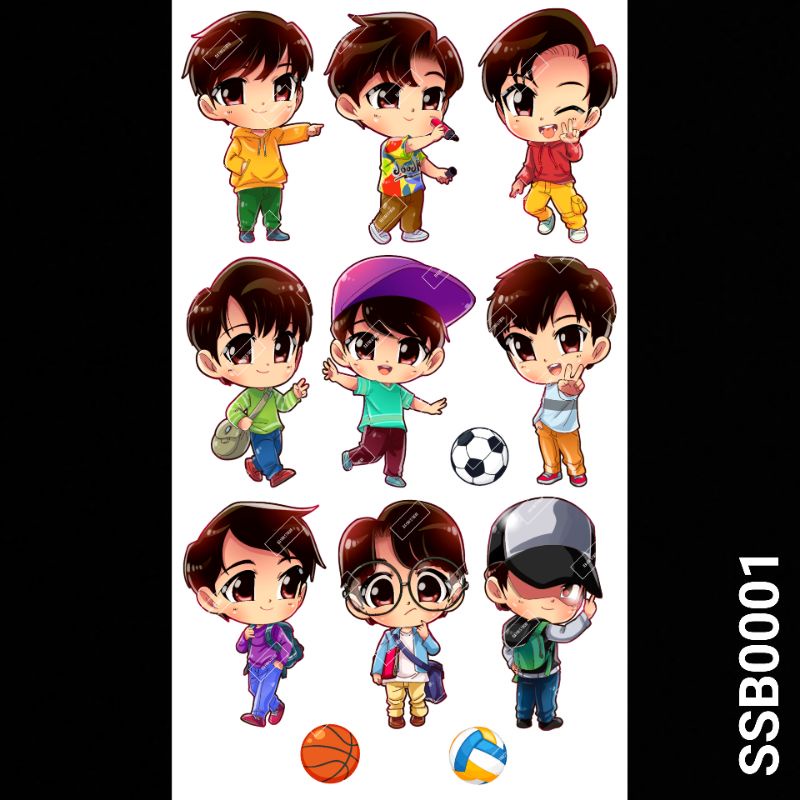 Sticker Sheet Boy @ Man | Sticker Lelaki Handsome | Fashion Style ...