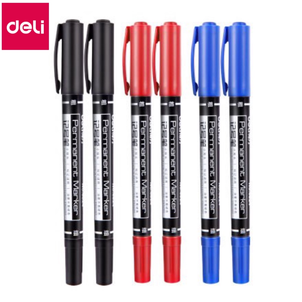 Gel Marker Pen Double side Pen Deli Smooth Writing Ready Stock | Shopee ...