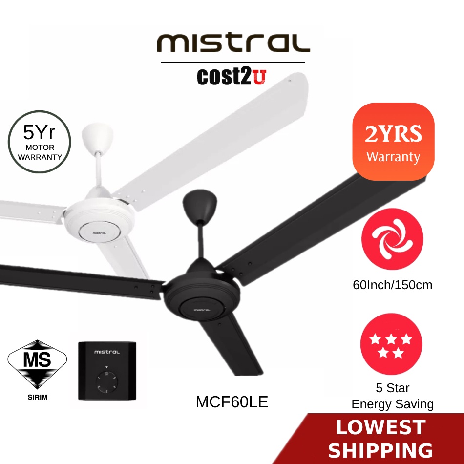 Khind Mistral 60" Regulator Type Ceiling Fan | MCF60LE MCF560SE CF618 ...