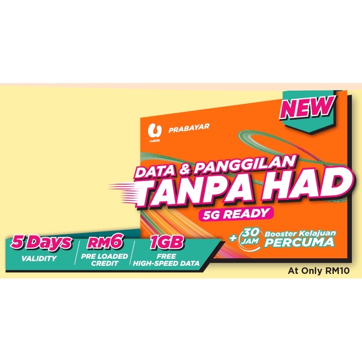 Umobile UNLIMITED Internet 5G 4G Prepaid Sim | Shopee Malaysia