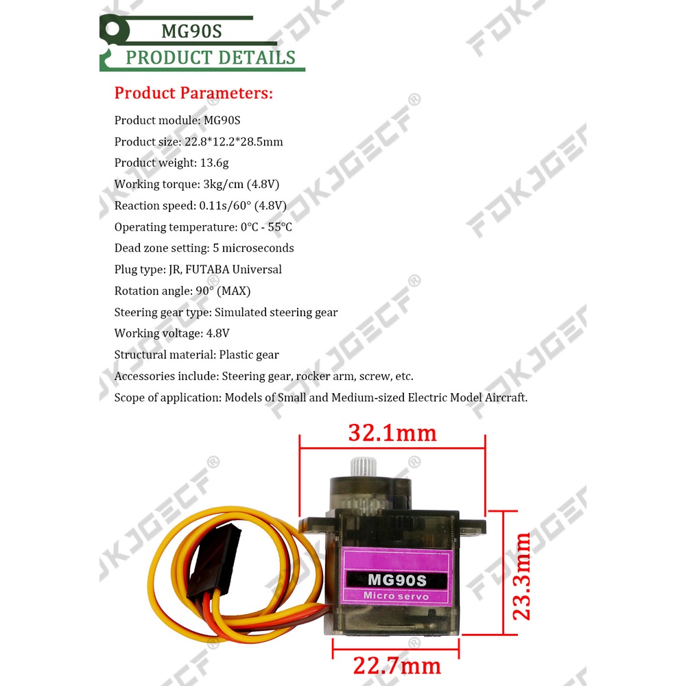SG90 MG90S MG945 MG946 MG995 MG996 Servo Metal Gear for Model ...