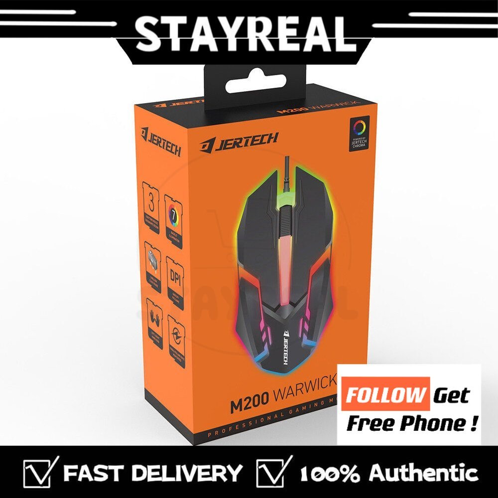 Jertech M200 Professional Colorful LED Gaming Wired Mouse | Shopee Malaysia