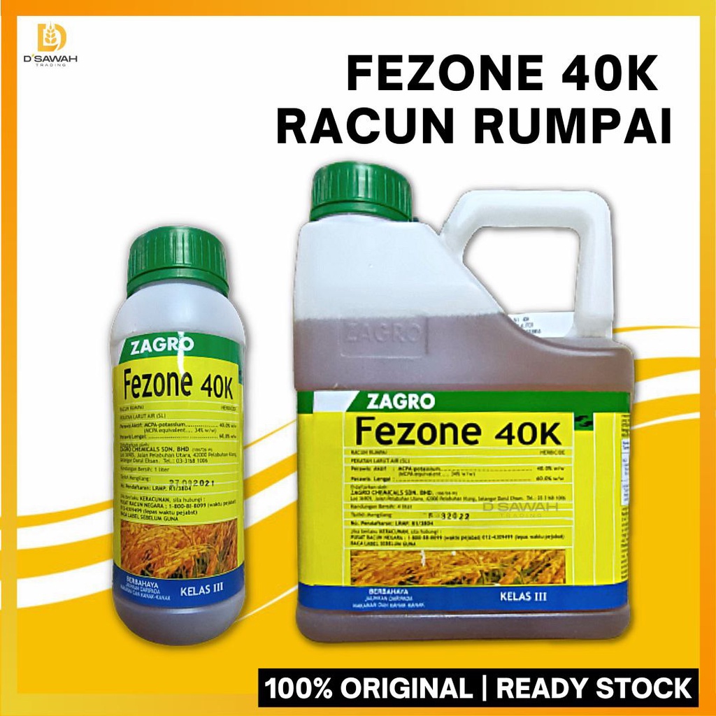 Fezone 40K Racun Rumpai Padi Keladi Agas Herbicide Racun 40K | Shopee ...